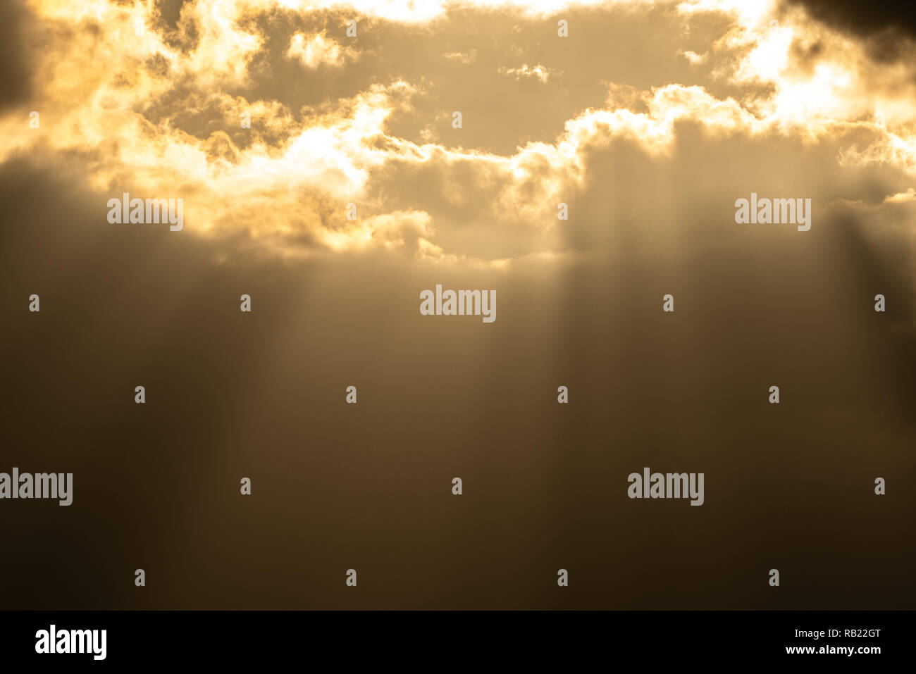 Sunray thought cloud from above show background dramatic from sunset ...