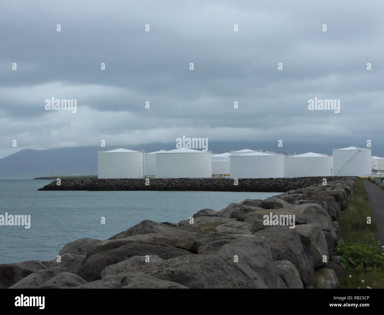 Industrial Natural Gas Containers at Iceland Sea Coast Stock Photo - Alamy