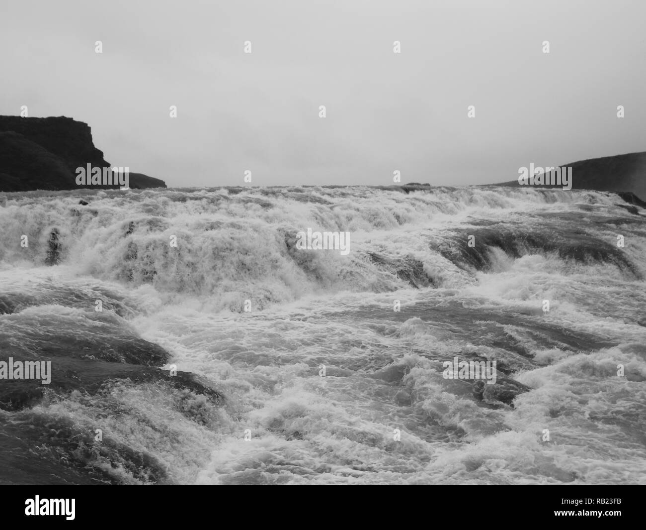 Strong Wildwater Waterfall Stream with White Foam and Rocks Stock Photo ...