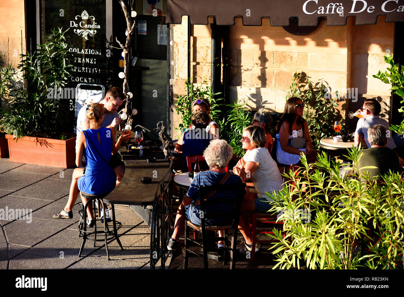 café bar Cagliari Sardinia Italy Stock Photo - Alamy