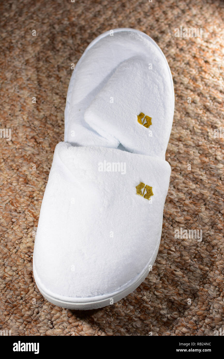 Posh hotel slippers hi-res stock photography and images - Alamy