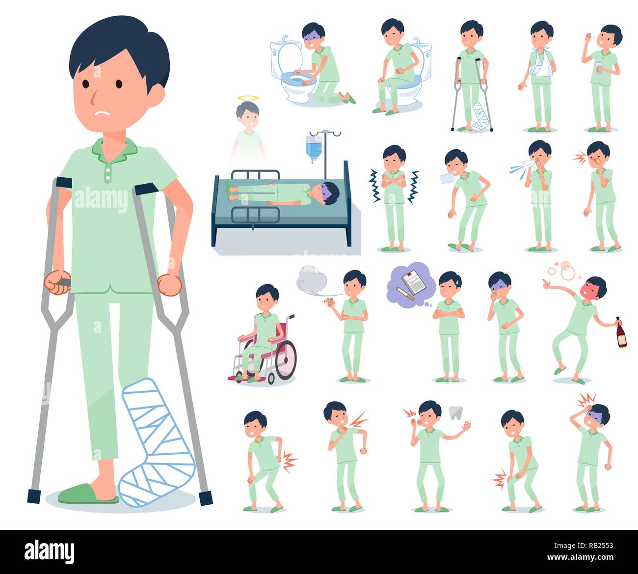 Sick man smoking Cut Out Stock Images & Pictures - Alamy