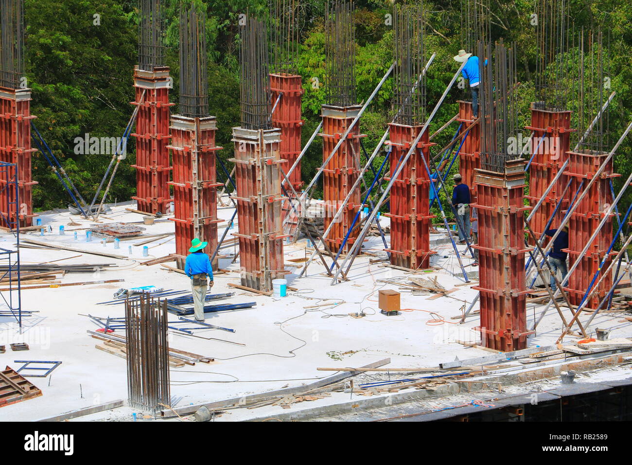worker construction, building commercial in site workplace Stock Photo ...