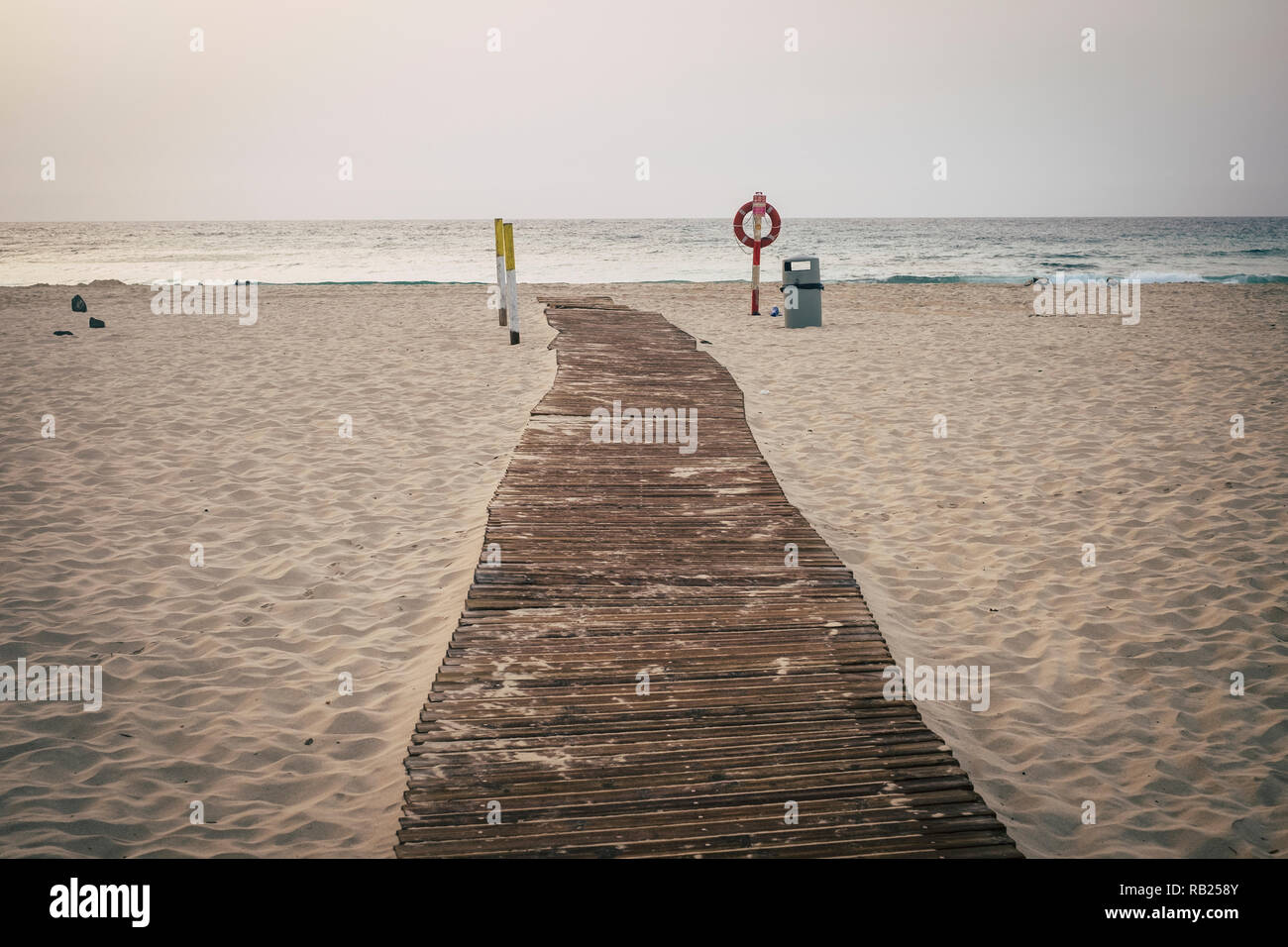 Desolate beach in winter season with nobody there - off vacation time ...