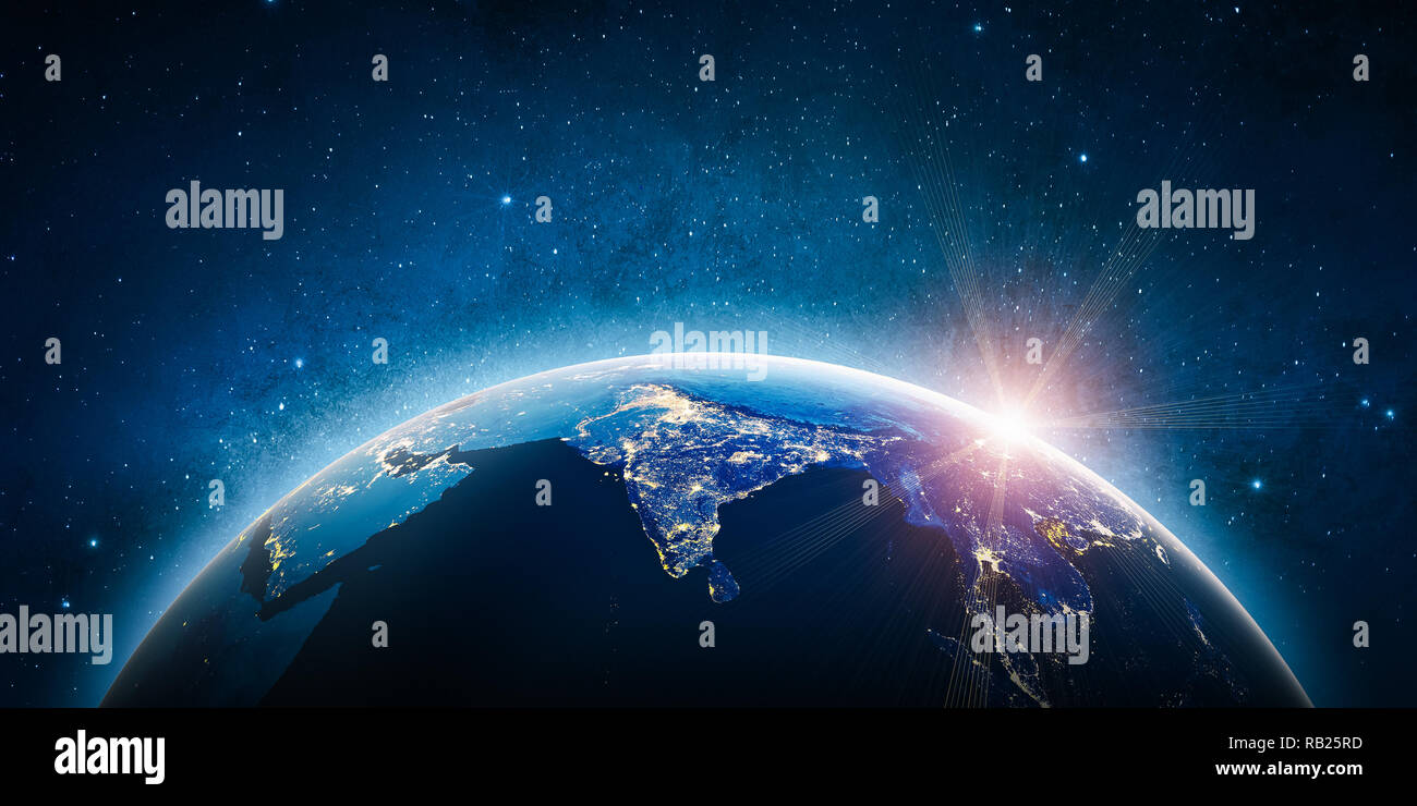 Asia planet Earth. Elements of this image furnished by NASA Stock Photo ...