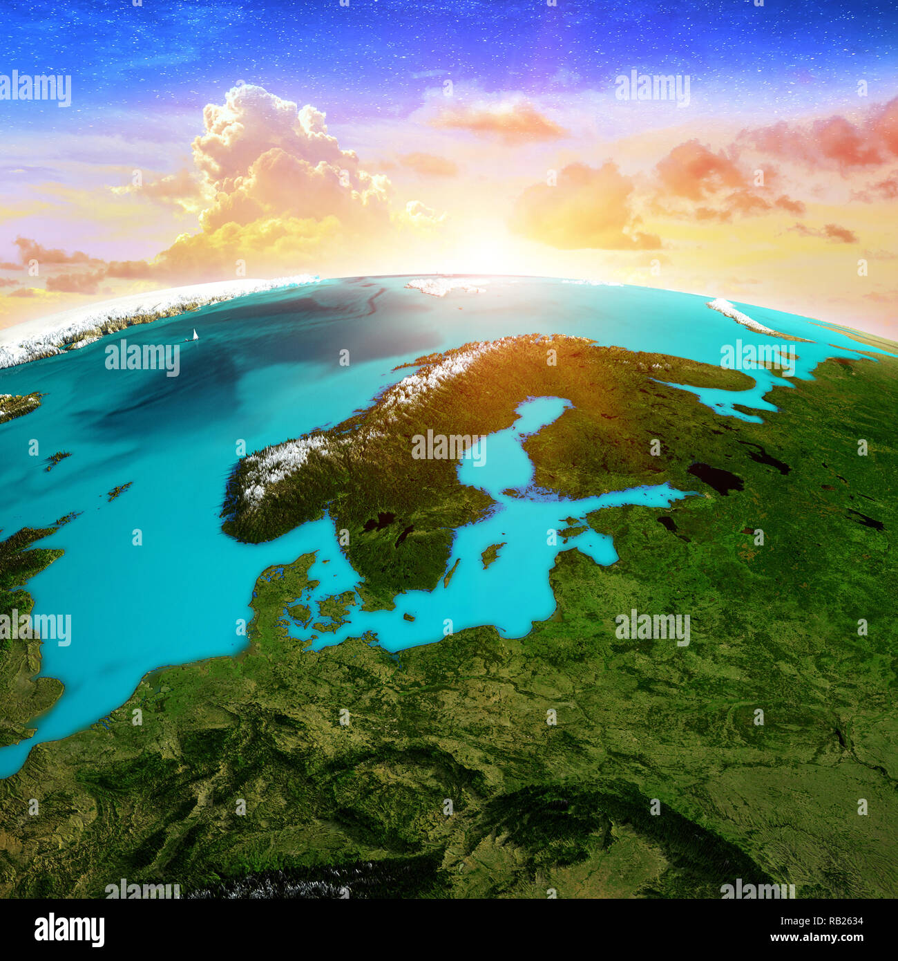 North europe map hi-res stock photography and images - Alamy