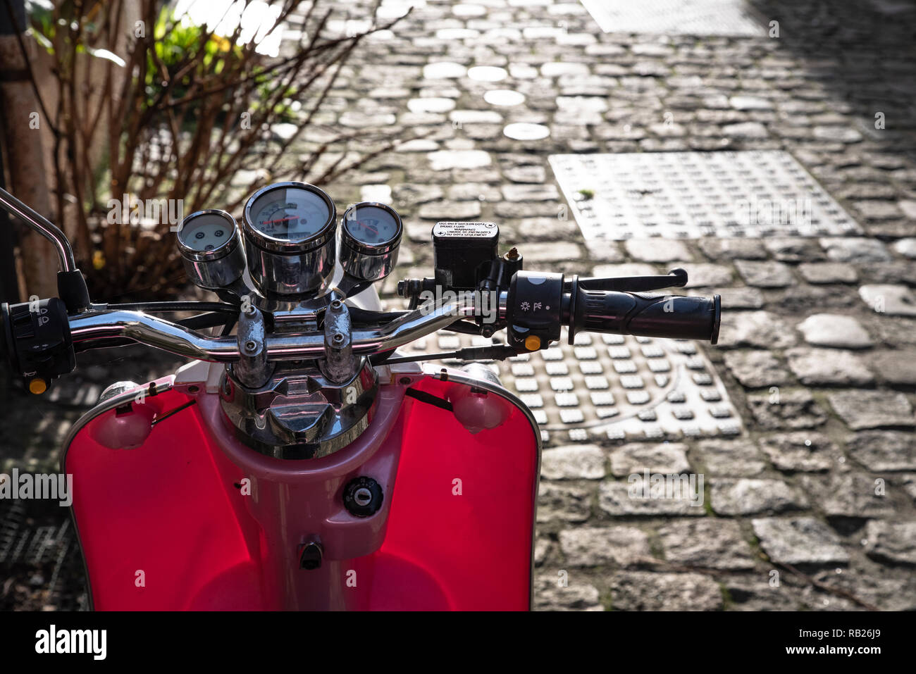 Pink moped hi-res stock photography and images - Alamy