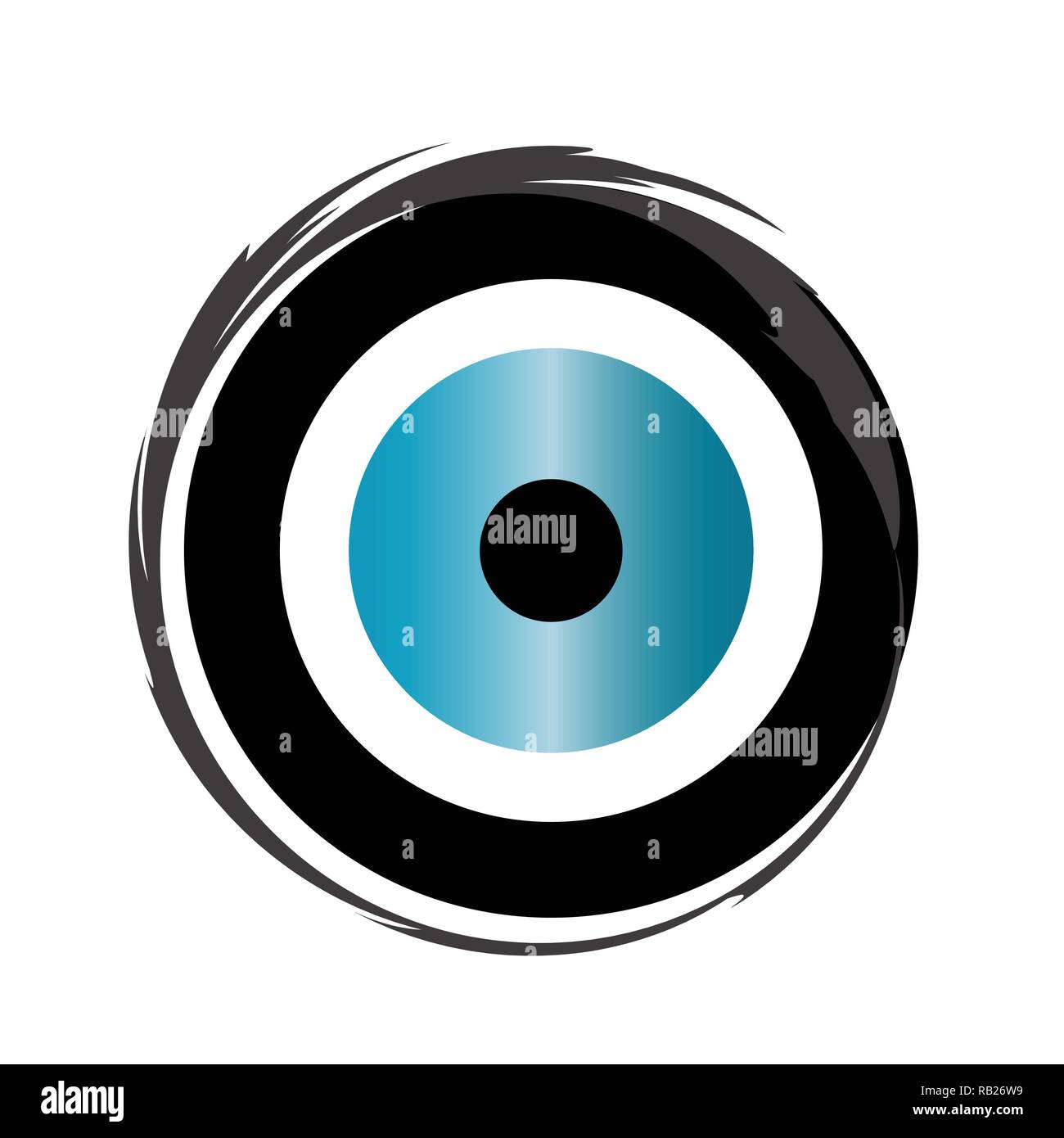 evil eye vector with black and blue colors isolated on white background ...