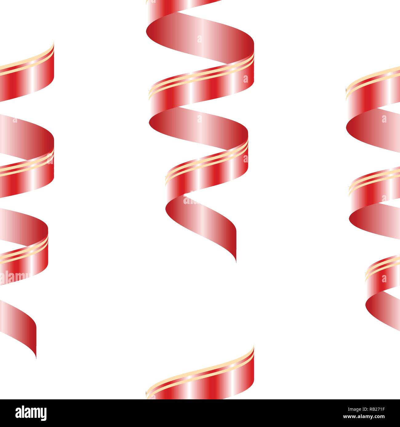 seamless pattern with red ribbons vector illustration isolated on white ...