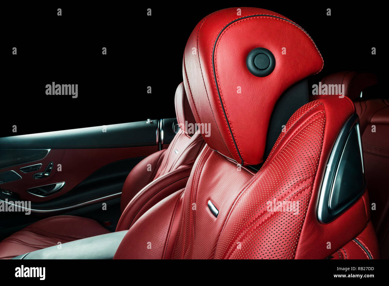 Modern Luxury car inside. Interior of prestige modern car. Comfortable ...