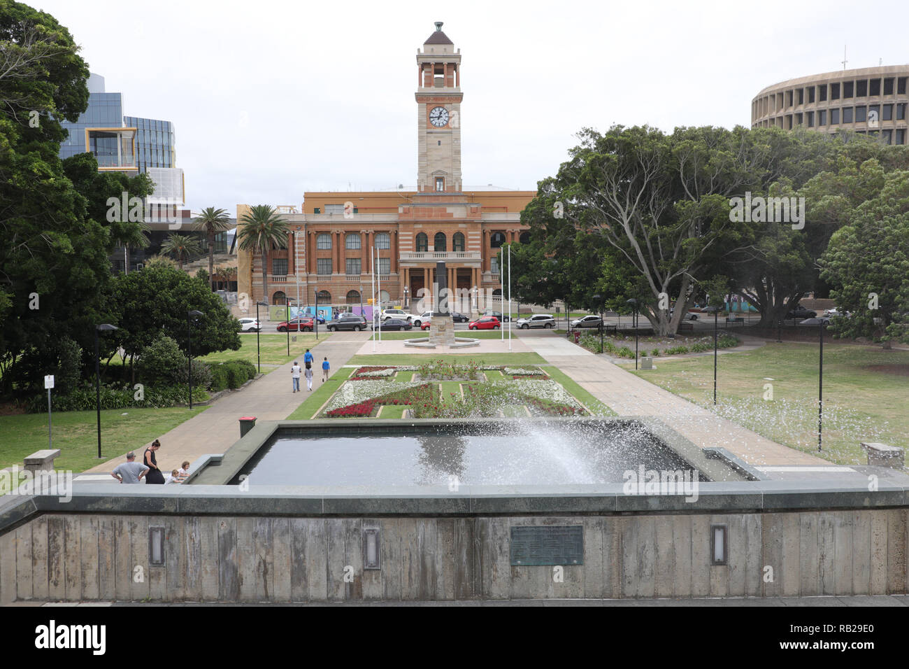 Newcastle City Hall and Civic Park, Newcastle, NSW, Australia Stock ...