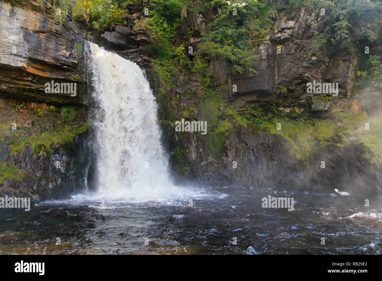 Thornton Force waterfall, which is one of many along the Ingleton ...