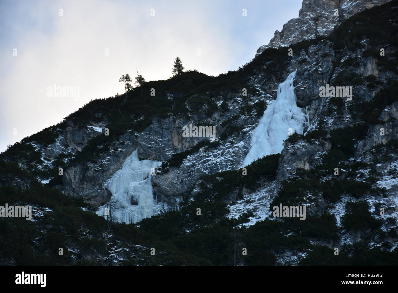 See, Pragser Wildsee, Zugefroren, Eisdecke, Pragser Tal, Südtirol ...