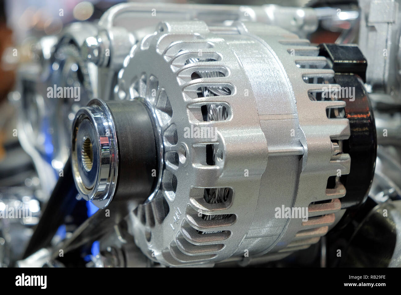 Close-up engine parts of truck diesel engine Stock Photo - Alamy