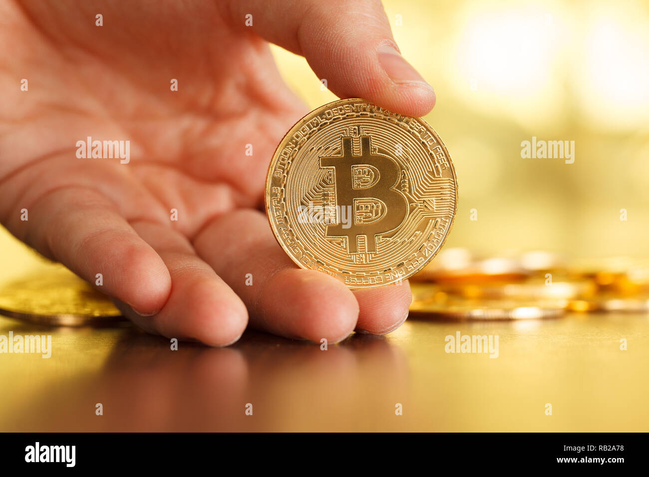 Bitcoin the future of the world currency system Stock Photo - Alamy