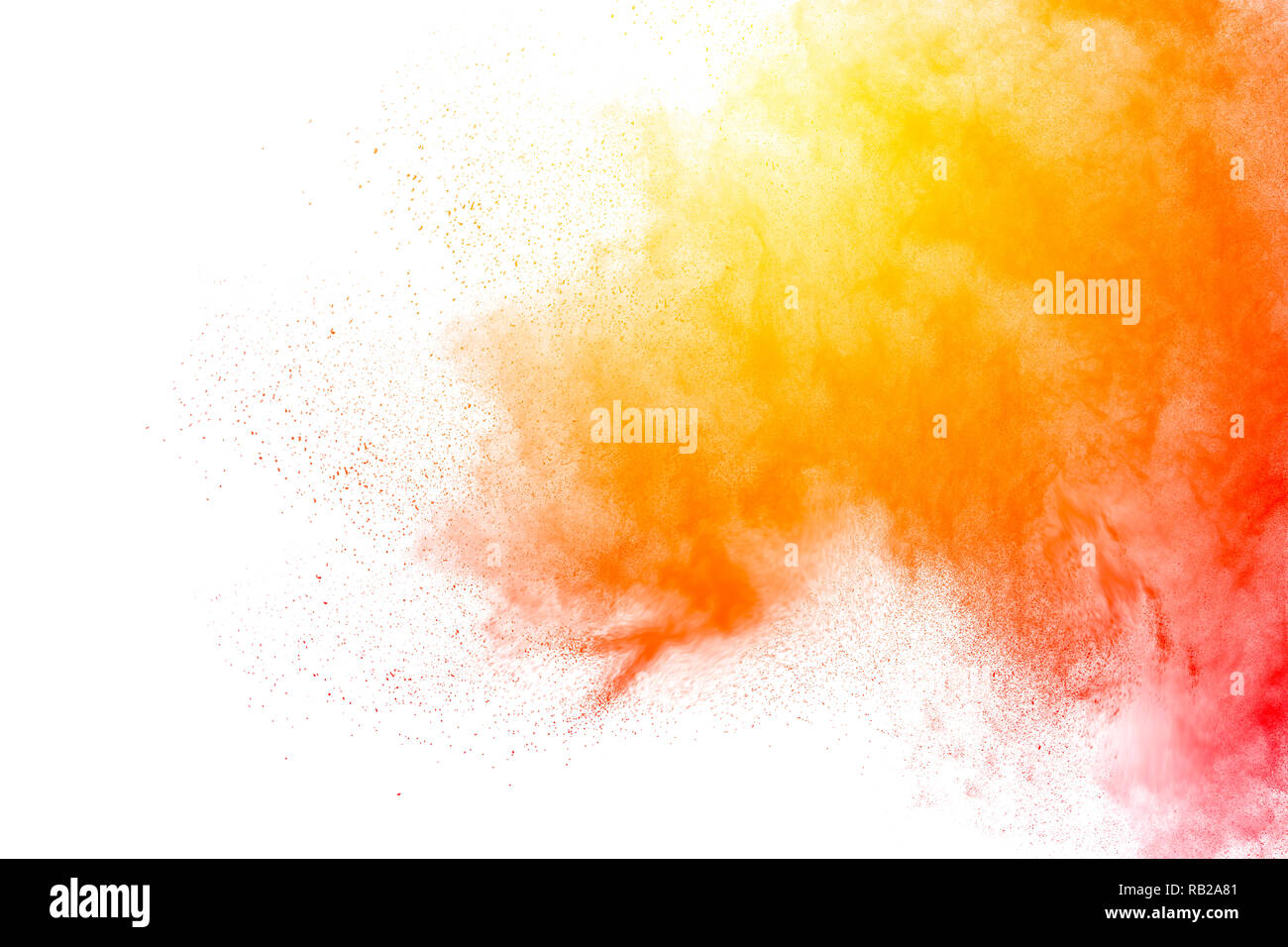 Multi color powder explosion on white background Stock Photo - Alamy