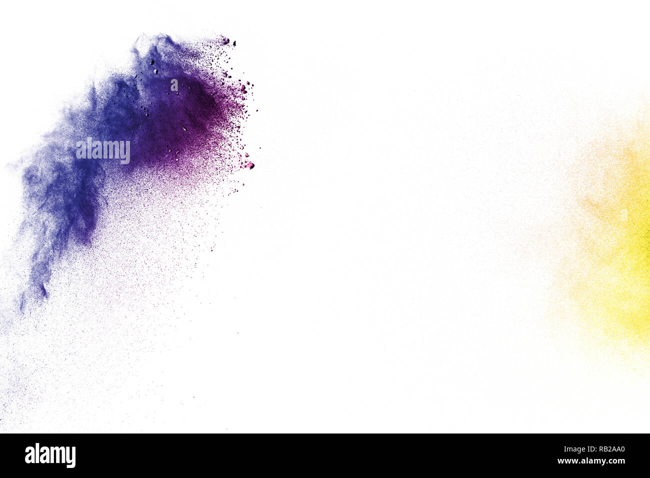 Multi color powder explosion on white background Stock Photo - Alamy