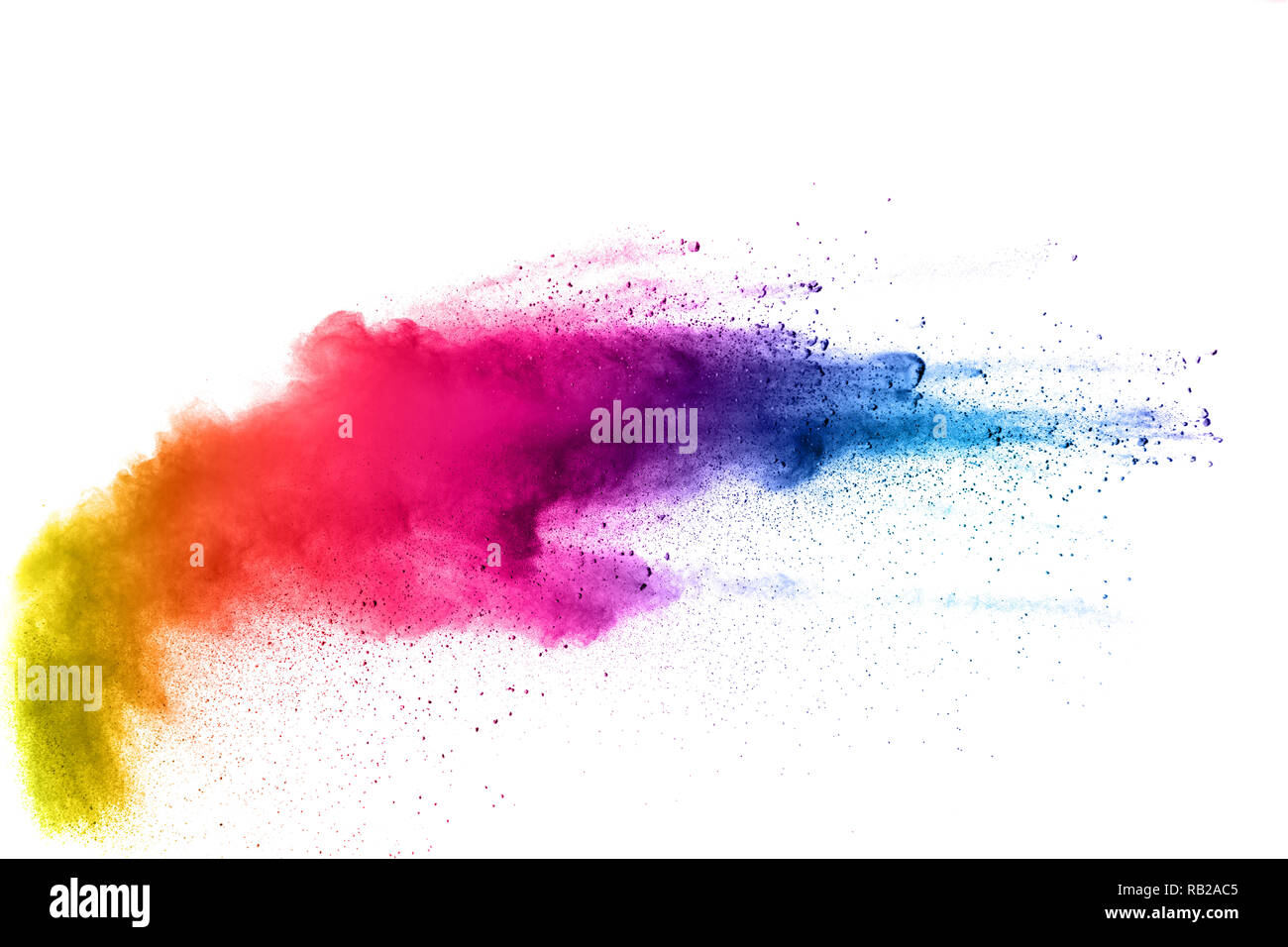 Multi color powder explosion on white background Stock Photo - Alamy