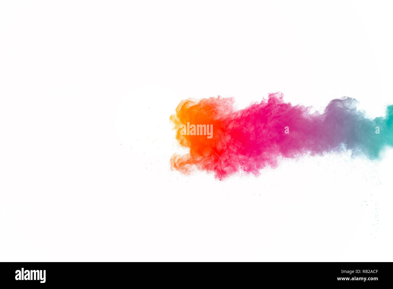 Multi color powder explosion on white background Stock Photo - Alamy