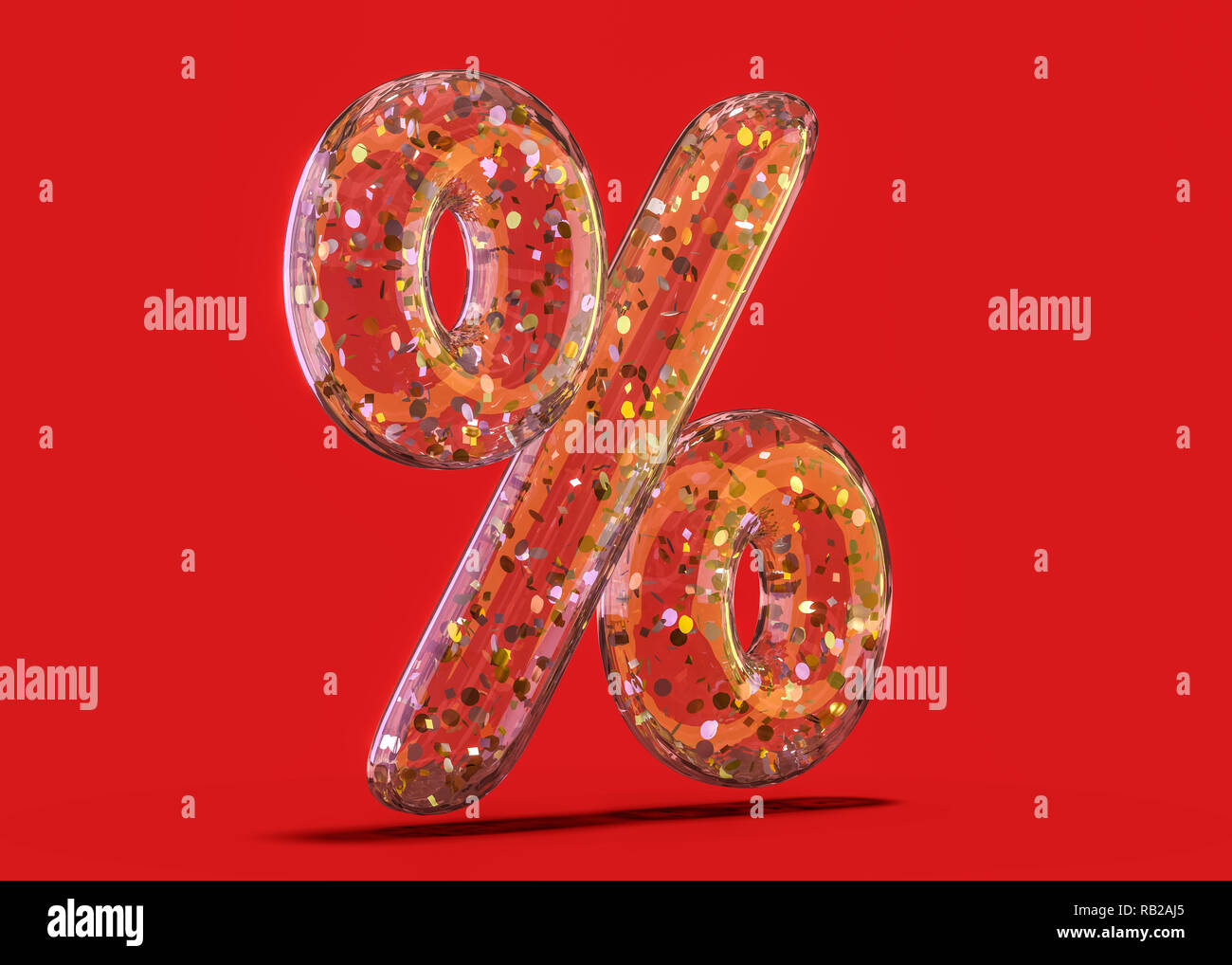 Percent symbol helium air balloon. 3D rendering Stock Photo - Alamy