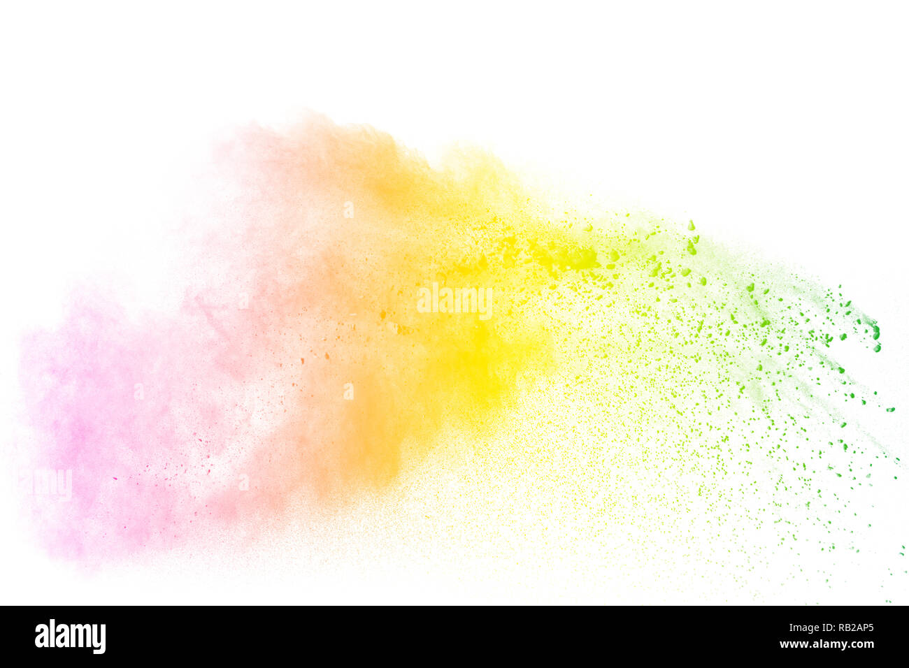 Multi color powder explosion on white background Stock Photo - Alamy