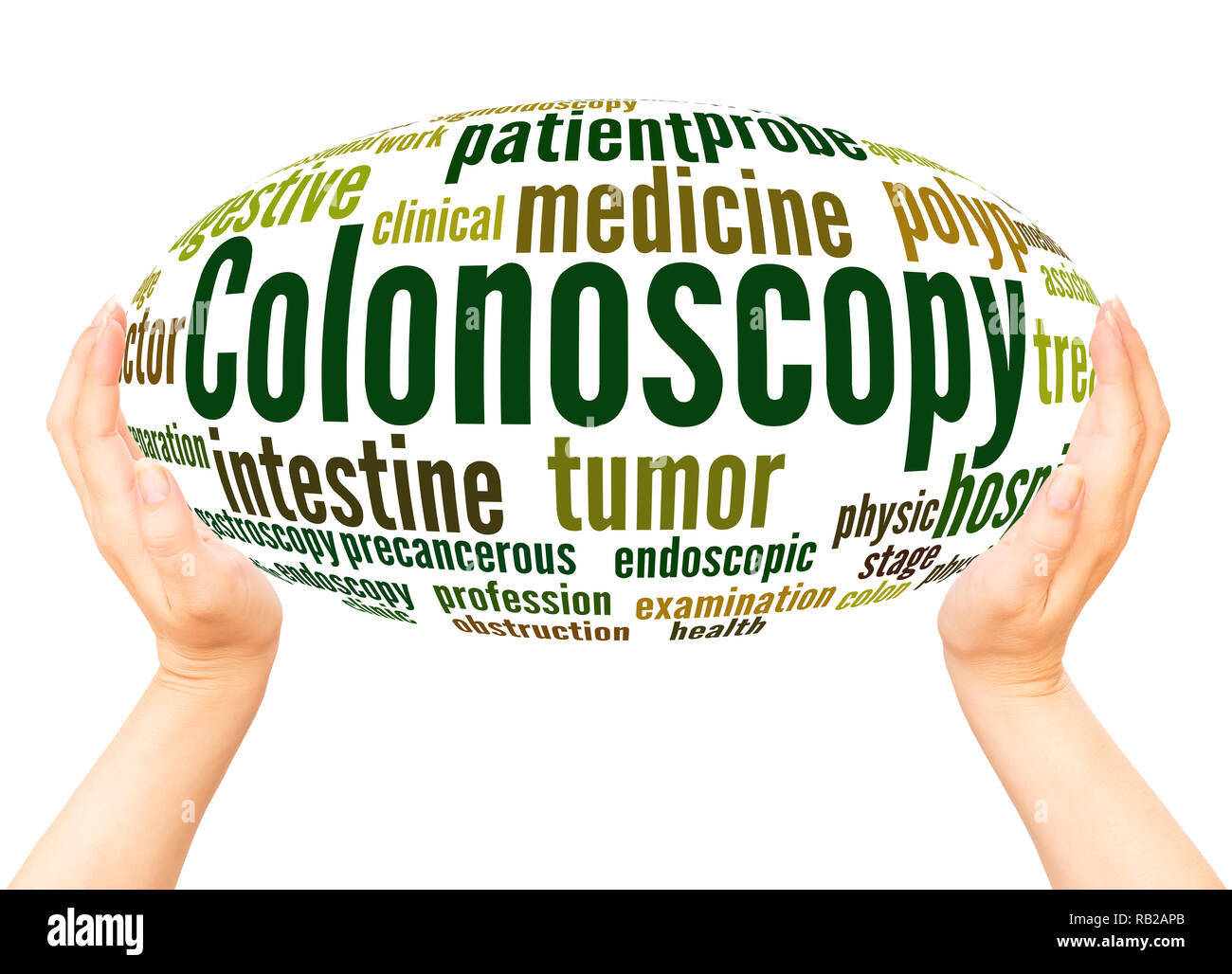 Colonoscopy word cloud hand sphere concept on white background Stock ...