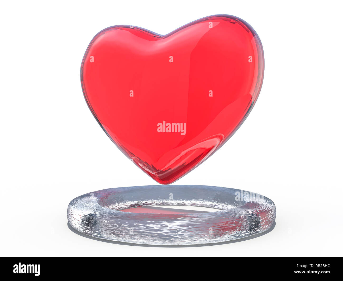 Red heart frozen in ice. 3D rendering Stock Photo - Alamy
