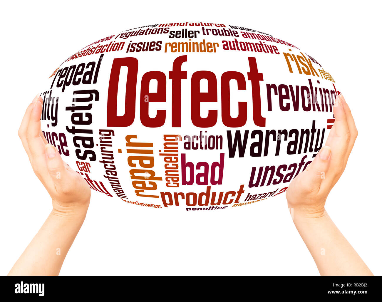 Defect word cloud hand sphere concept on white background Stock Photo ...