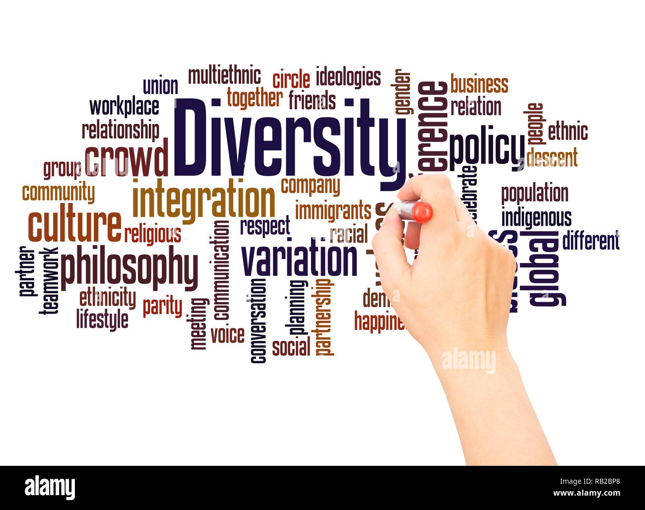 Diversity word cloud hand writing concept on white background Stock ...