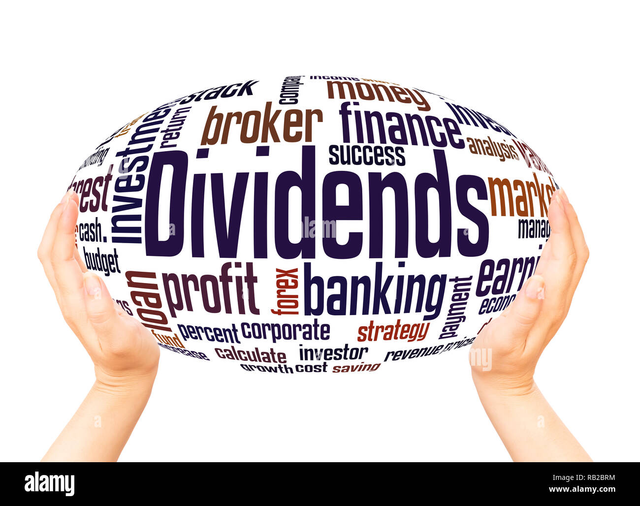 Dividends word cloud hand sphere concept on white background Stock ...