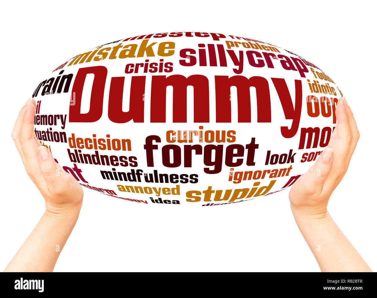 Dummy word cloud hand sphere concept on white background Stock Photo ...