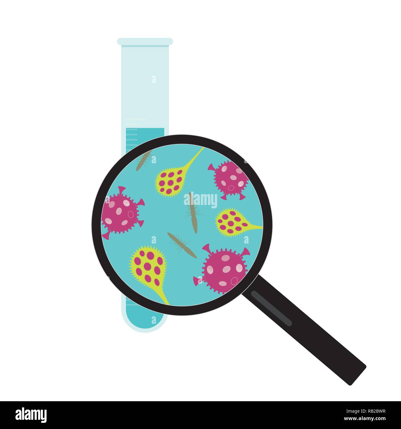 Water bacteria magnifier Stock Vector Images - Alamy