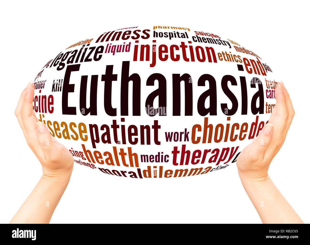 Euthanasia word cloud hand sphere concept on white background Stock ...