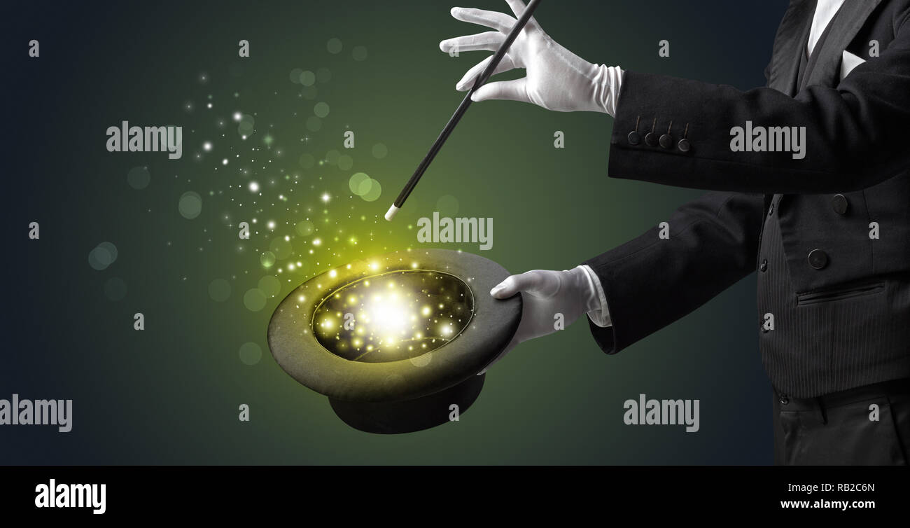 White glove hand conjuring something mysterious Stock Photo - Alamy