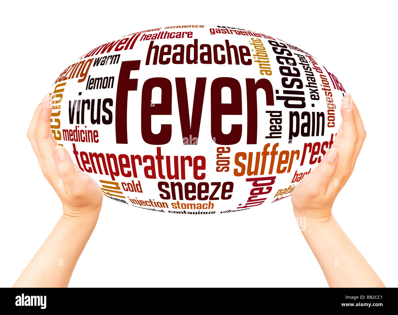 Fever word cloud hand sphere concept on white background Stock Photo ...