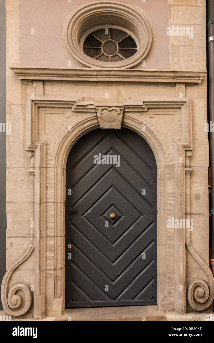 Old door of a historical building with stairway Stock Photo - Alamy