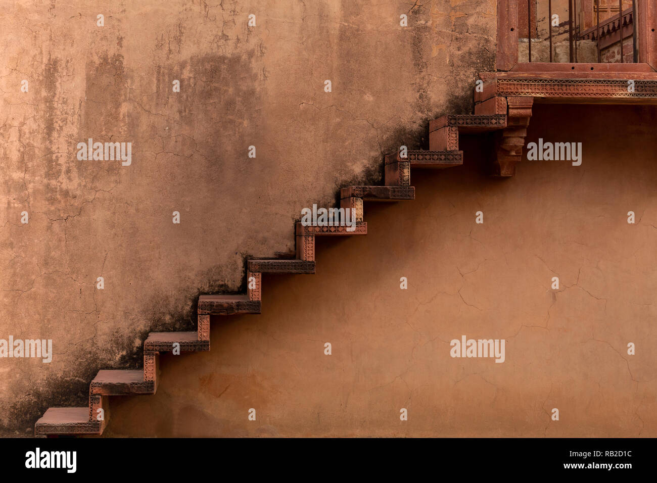 Old clay staircase temple in Fatehpur Sikri complex Rajasthan India ...