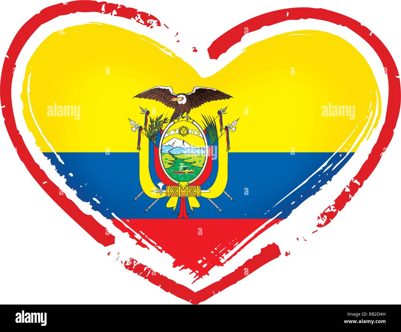 Ecuador flag, vector illustration on a white background Stock Vector ...
