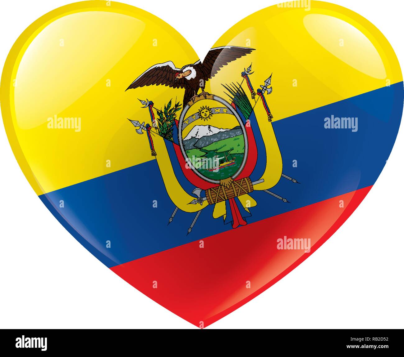 Ecuador flag, vector illustration on a white background Stock Vector ...