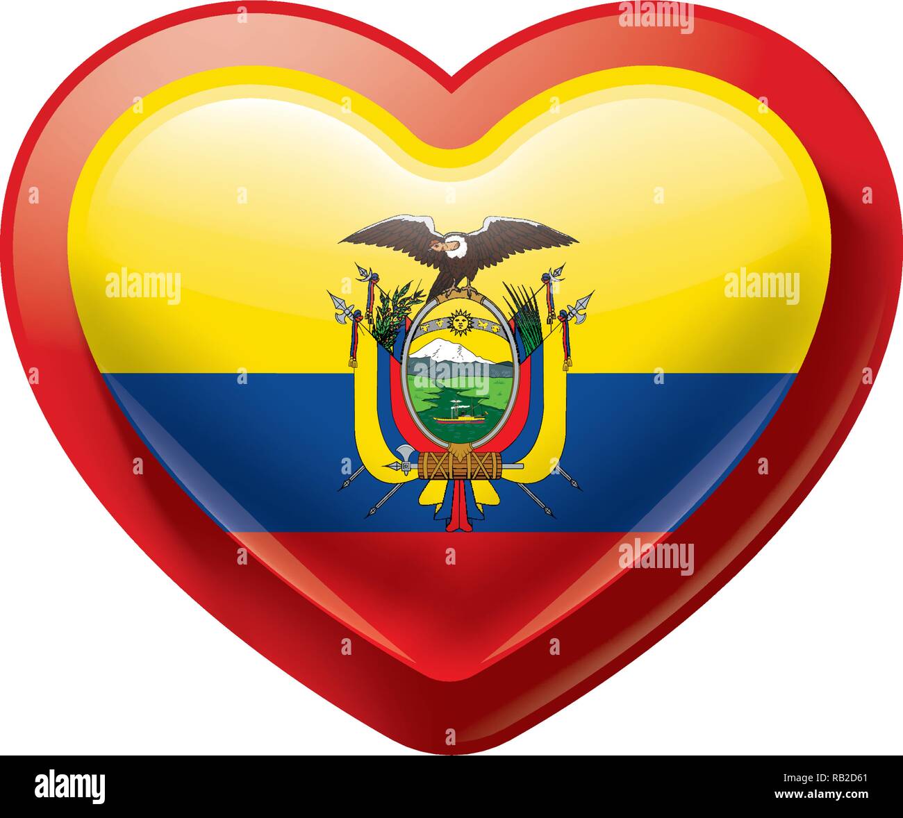 Ecuador flag, vector illustration on a white background Stock Vector ...