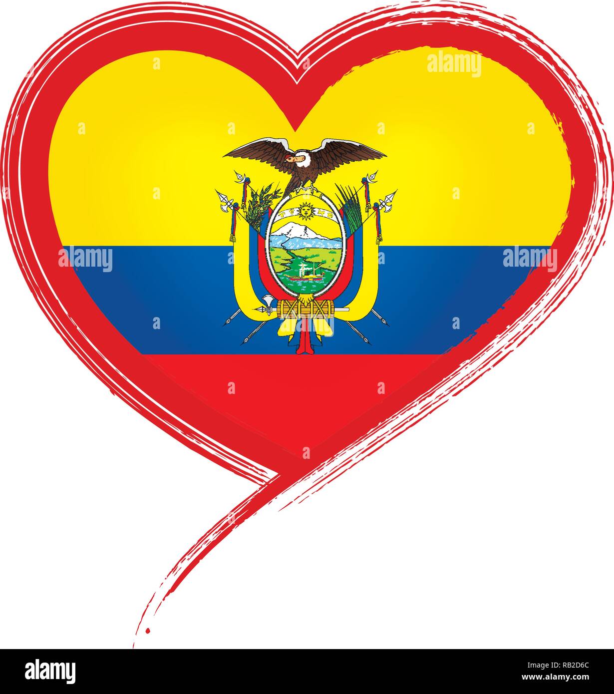 Ecuador flag, vector illustration on a white background Stock Vector ...