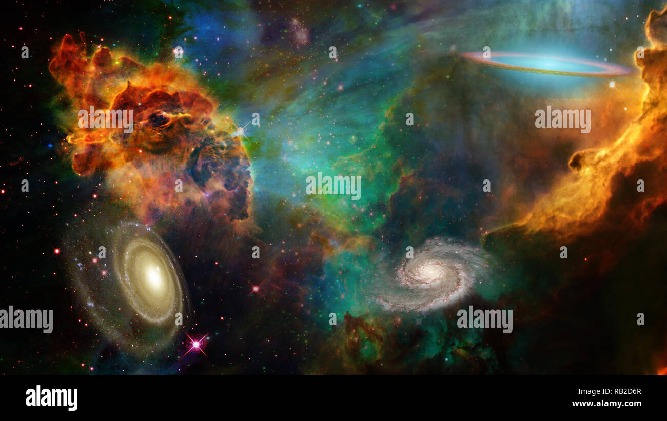 Deep Space. Colorful Universe, nebulae and galaxies Stock Photo - Alamy