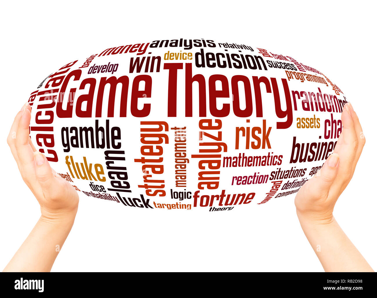 Game theory word cloud hand sphere concept on white background Stock ...