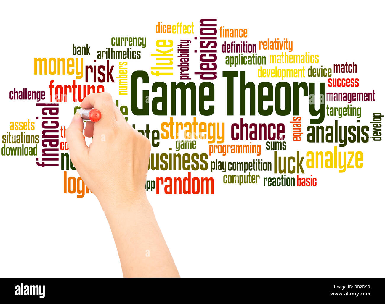 Game theory word cloud hand writing concept on white background Stock ...