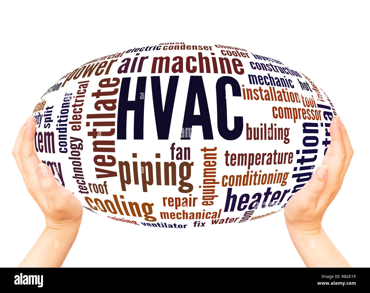 HVAC word cloud hand sphere concept on white background Stock Photo - Alamy
