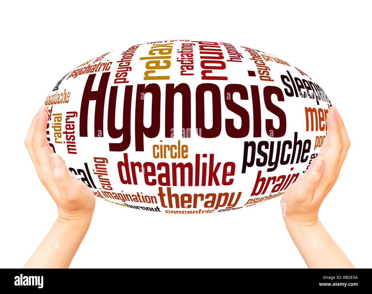 Hypnosis word cloud hand sphere concept on white background Stock Photo ...