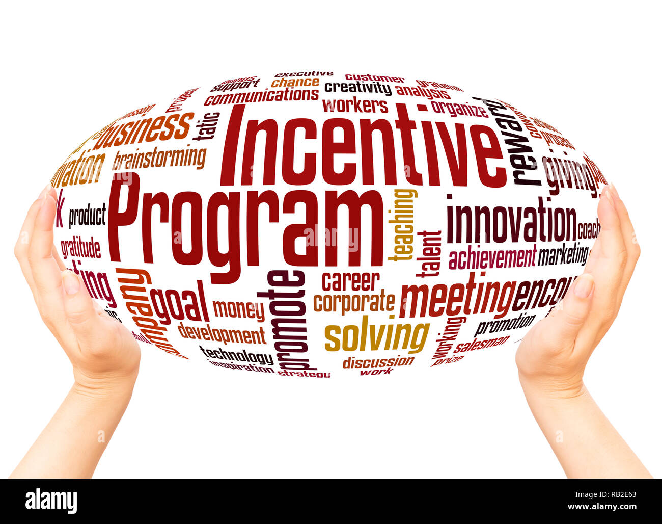 Incentive program word cloud hand sphere concept on white background ...