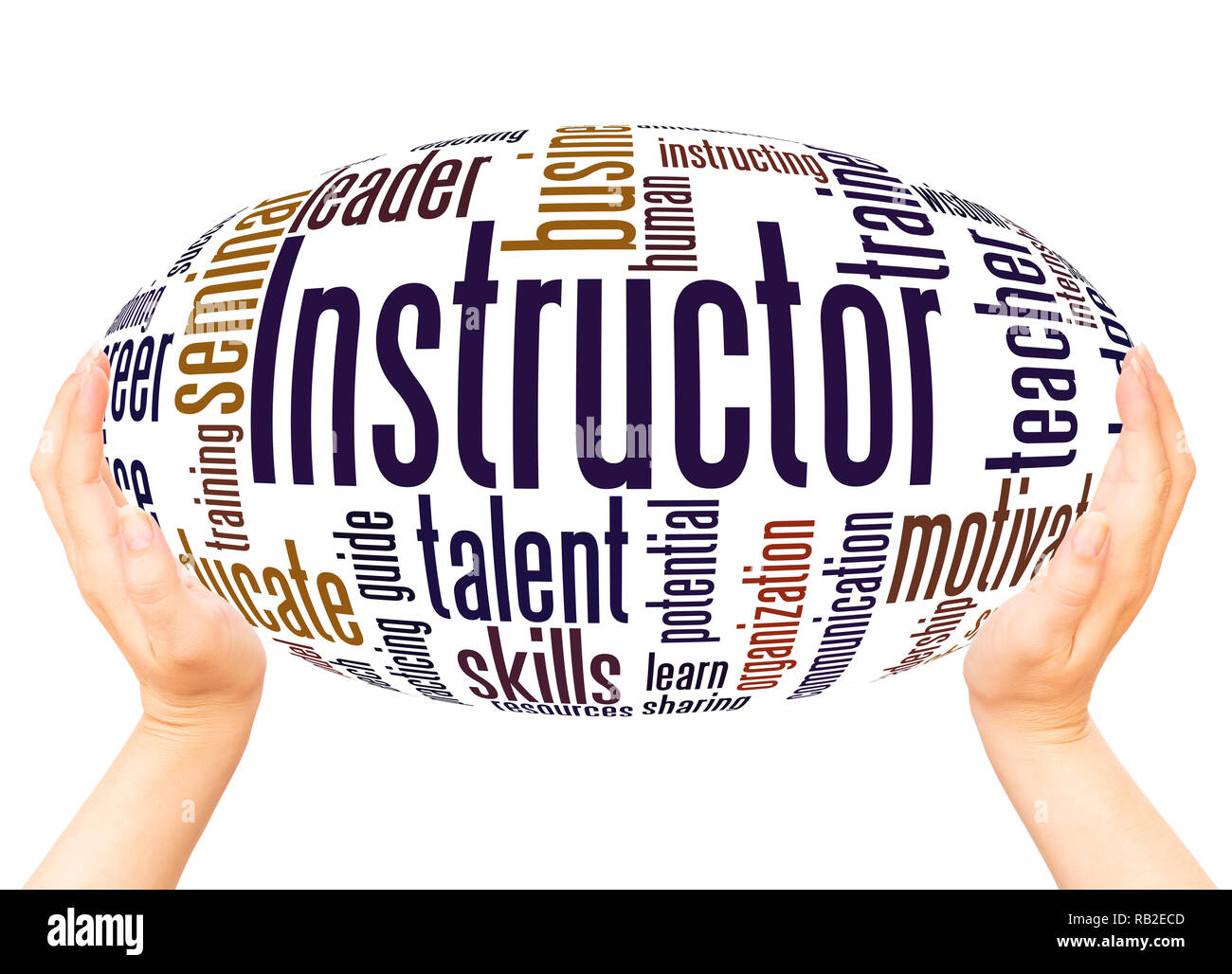 Instructor word cloud hand sphere concept on white background Stock ...
