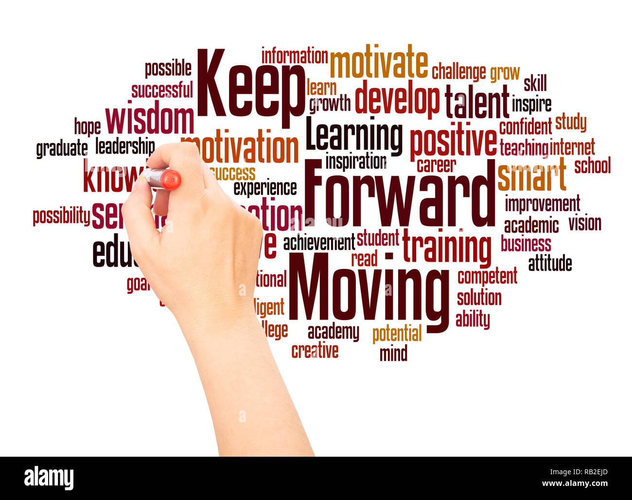 Keep Moving Forward word cloud concept on white background Stock Photo ...