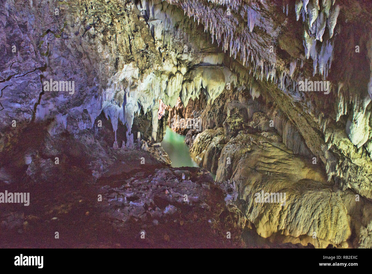View inside the Lussok Cave and underground river, Luna, Apayao, Luzon ...